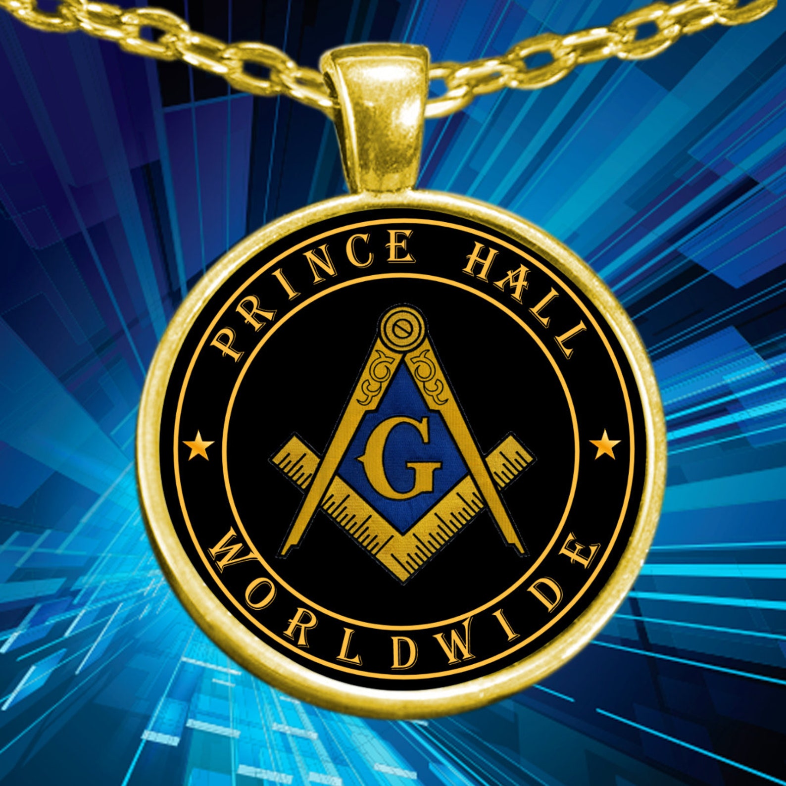 Masonic Necklace Prince Hall Worldwide Freemason Symbol | Etsy