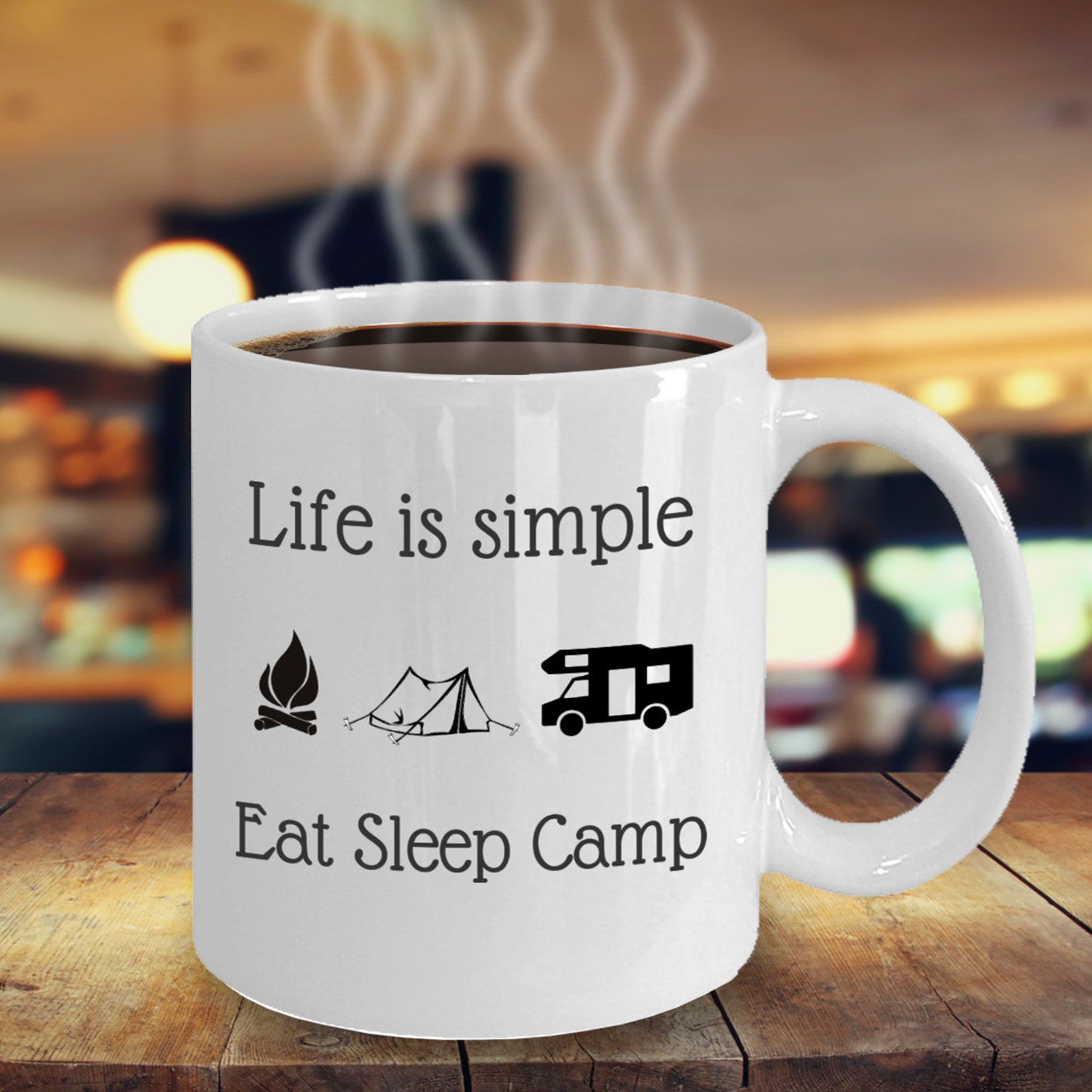 Camping Coffee Mug Gift - Life is Simple Eat Sleep Camp - Rv Tents ...