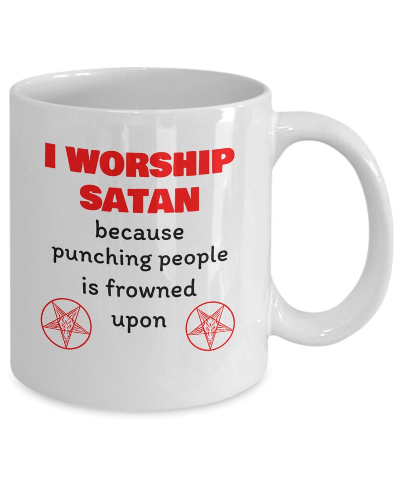 Satanic Coffee Mug I Worship Satan Satanistic Symbol - Etsy