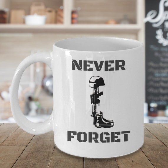 Veteran coffee mug Never forget Battlefield cross symbol | Etsy