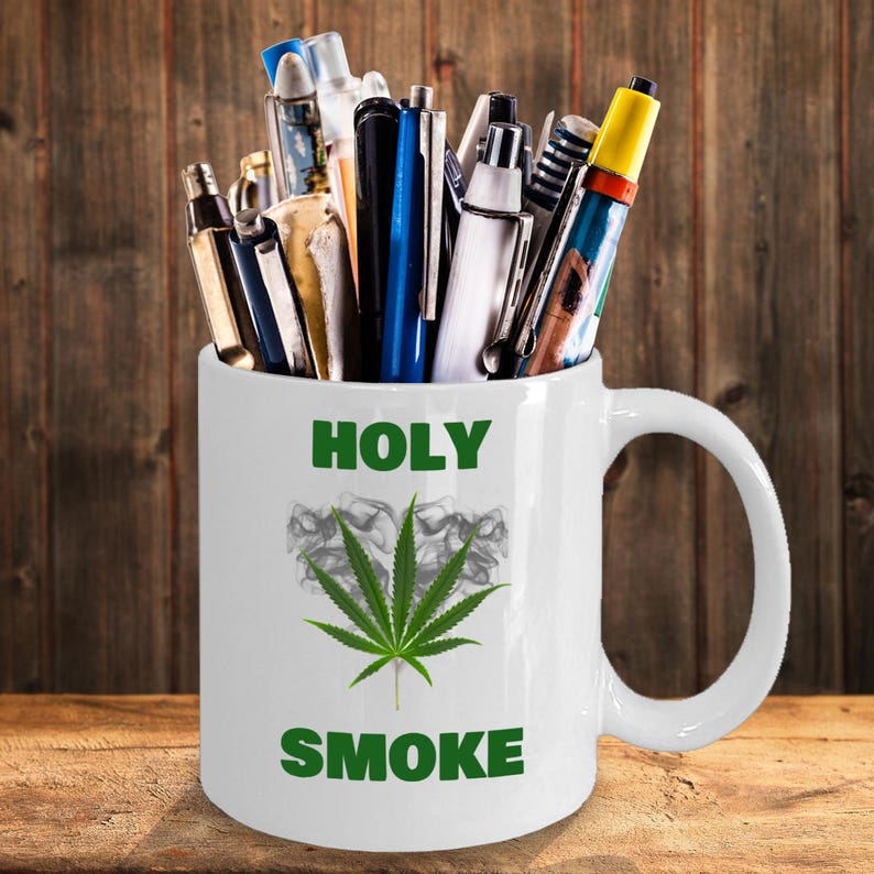Weed coffee mug smoking weed wake and bake mug stoner | Etsy