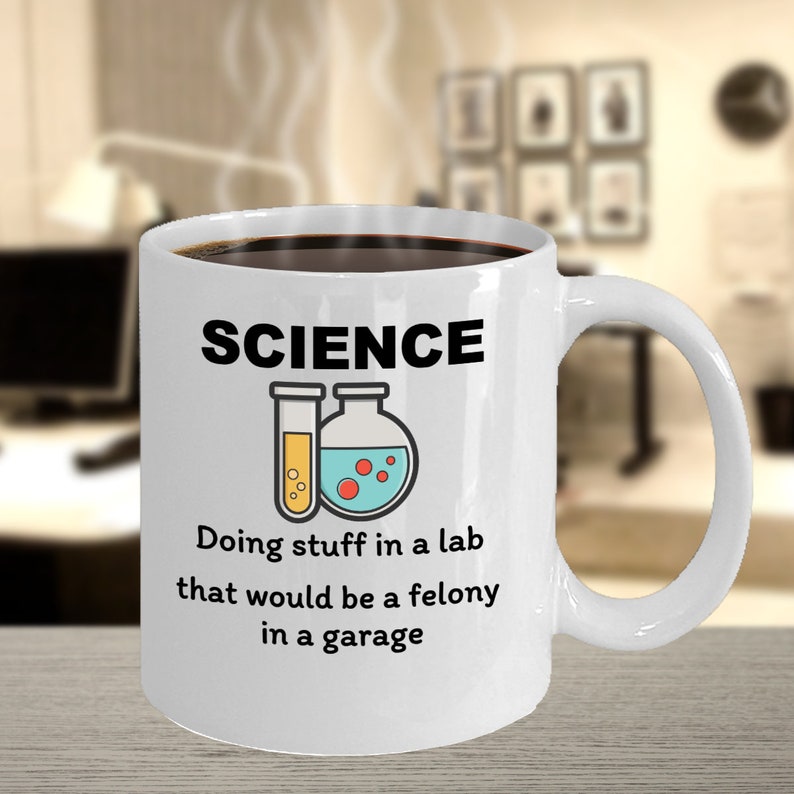Chemistry coffee mug Science definition joke doing stuff | Etsy