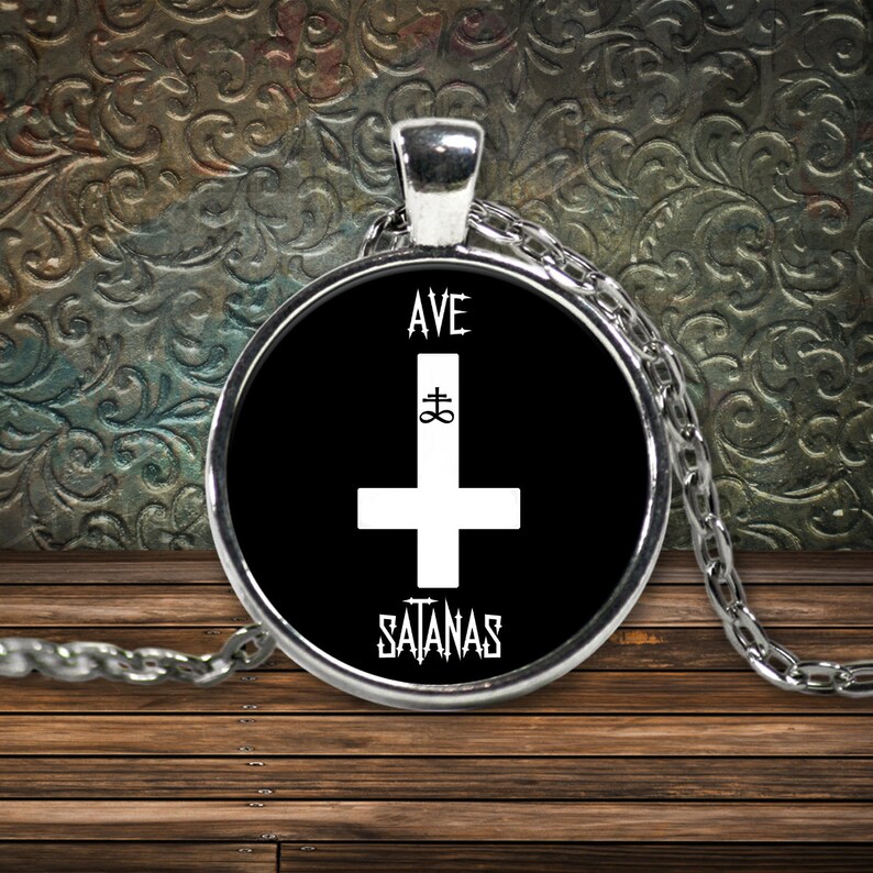 Esoteric necklace Ave Satanas Hail Satan Satanic 666 | Etsy