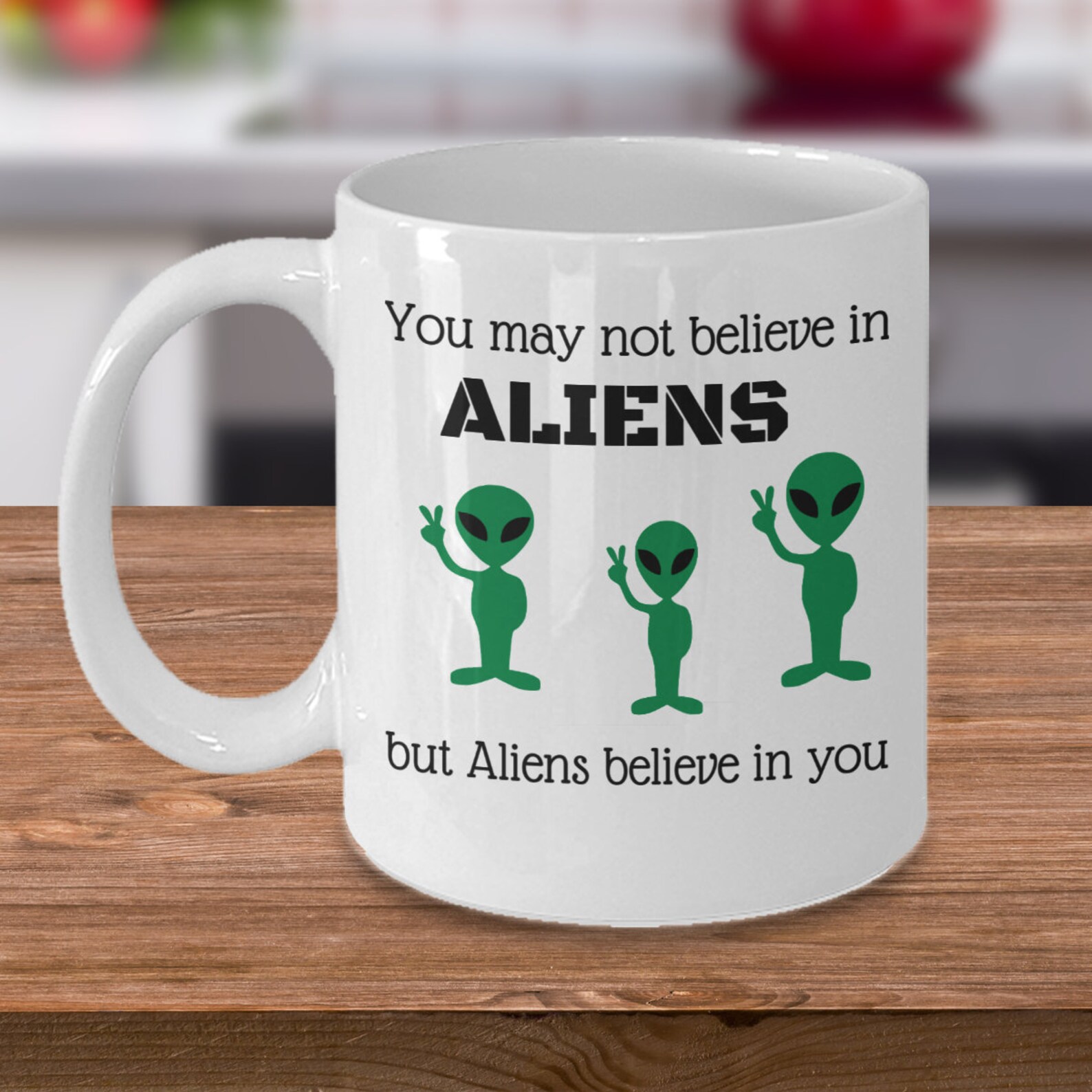 UFO Mug Funny Alien Coffee Mug Aliens but Aliens Believe - Etsy