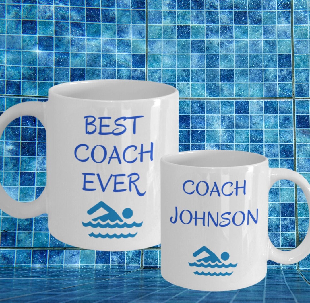 Best Coach Ever - Swim Coach Mug - Personalized Gift - Swim Coach Gift ...