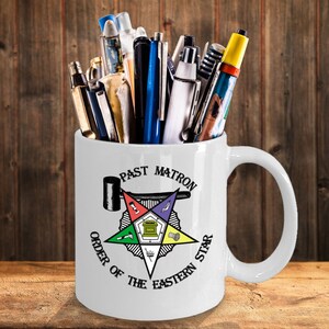 Order of the Eastern Star Masonic Coffee Mug - Past Matron Gavel Symbol ...