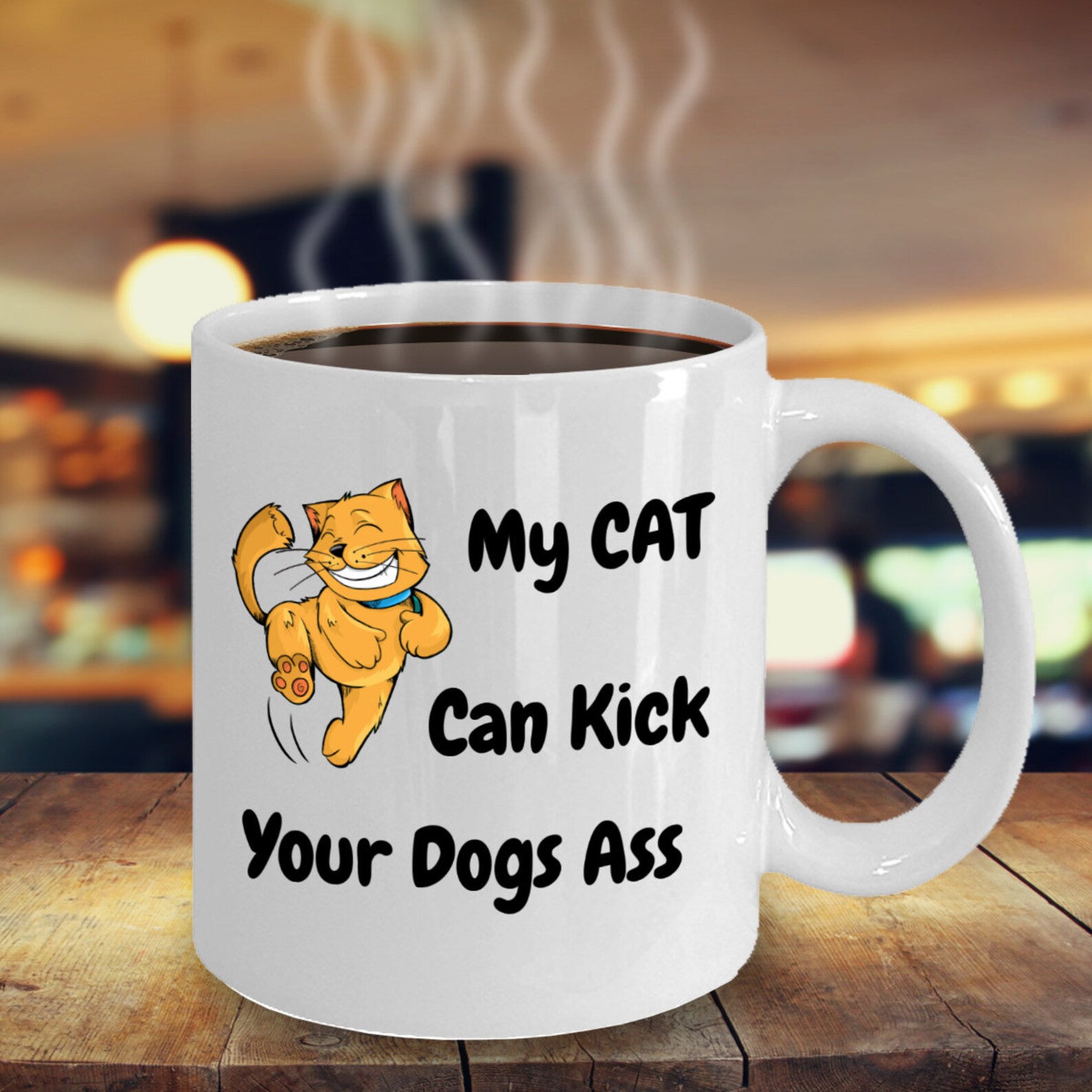 Crazy Cat Lady Coffee Mug Gift My Cat Can Kick Your Dogs Ass - Etsy