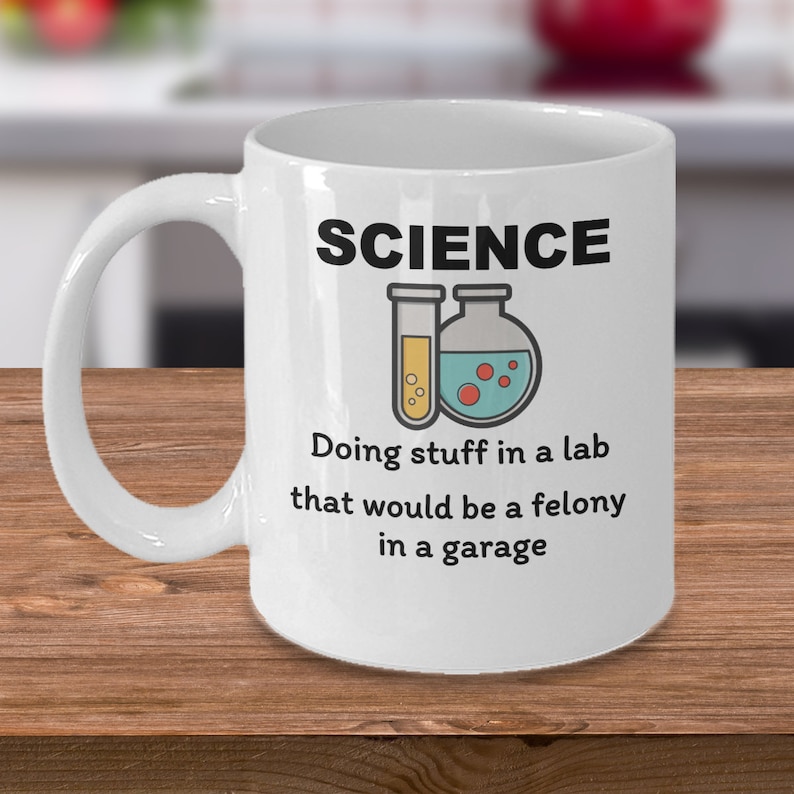 Chemistry coffee mug Science definition joke doing stuff | Etsy