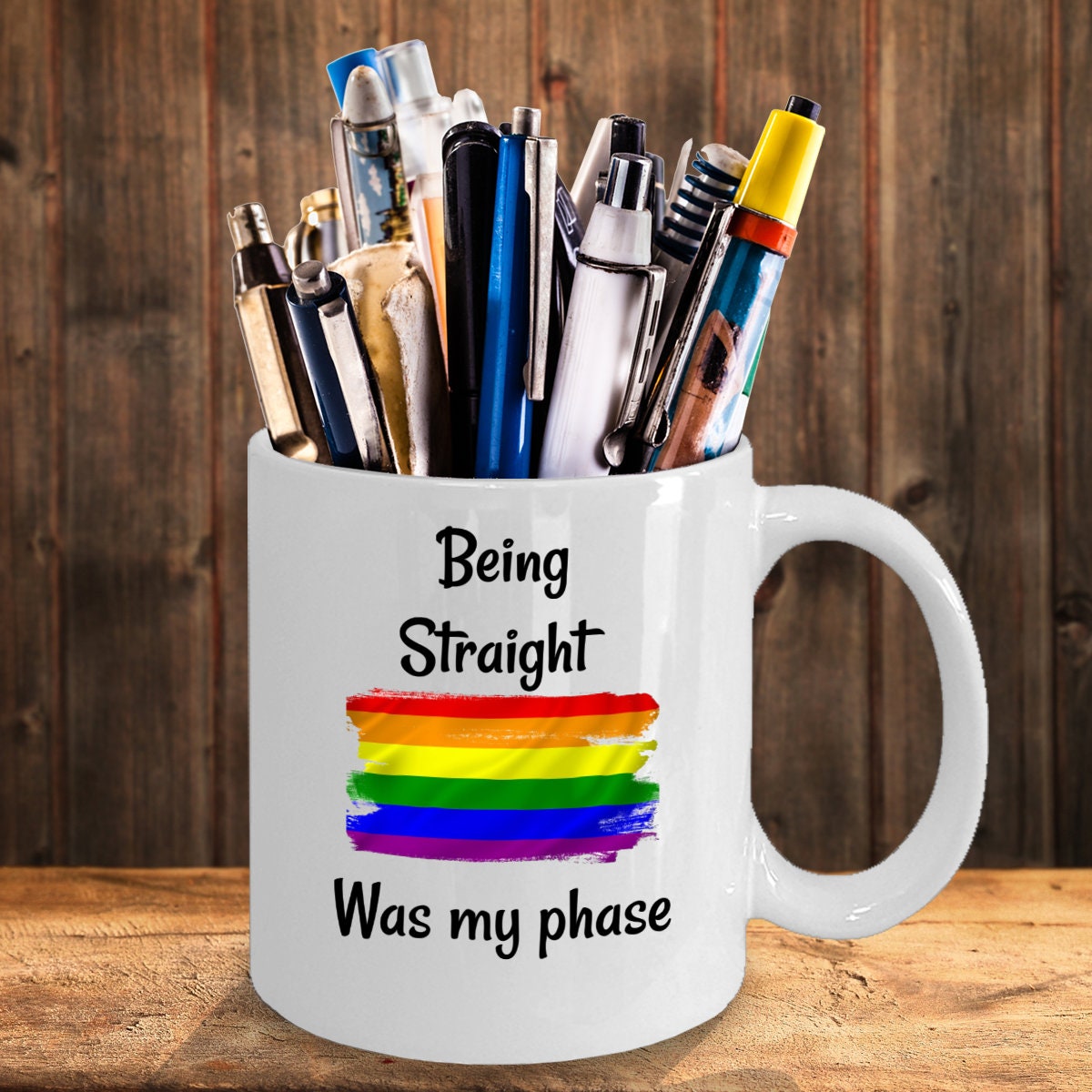 LGBT Coffee Mug Being Straight Was My Phase Funny Lesbian - Etsy