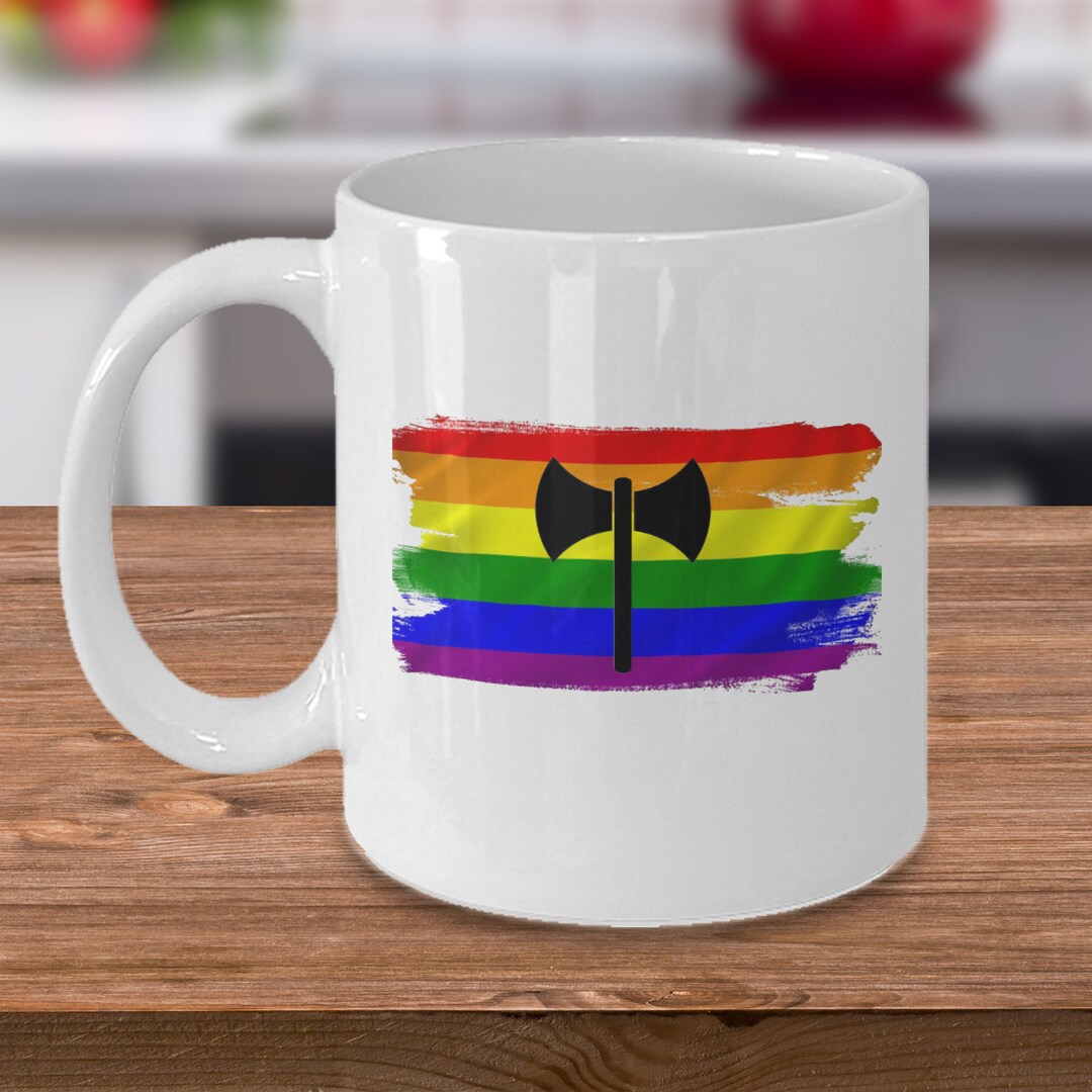 LGBT Coffee Mug Labrys Lesbian Feminist Strength Support Pride Symbol ...
