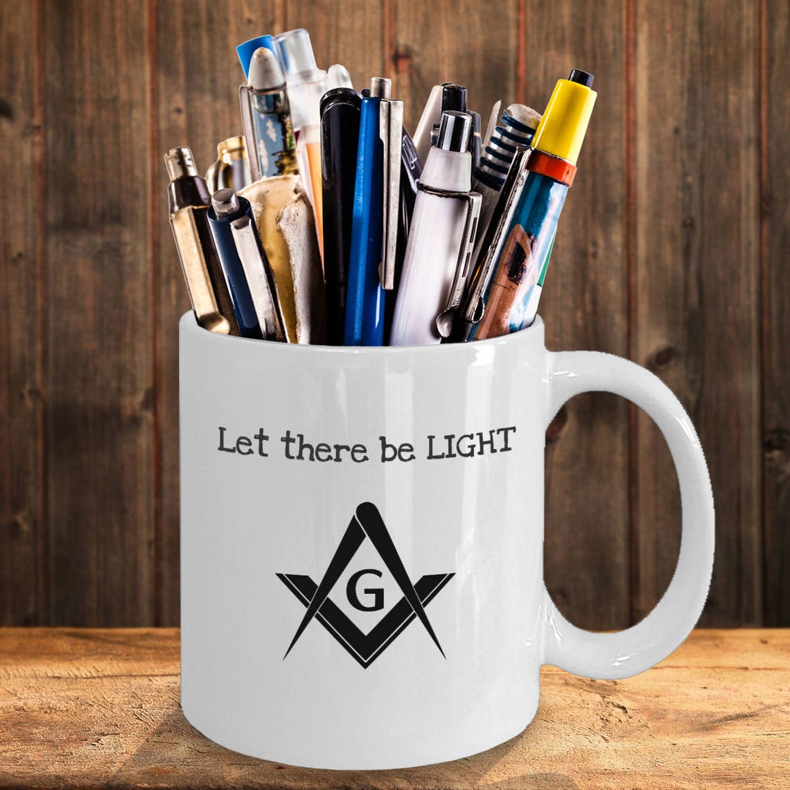 Freemason Mug - Masonic Motto - Let There Be Light - Masonic Gifts ...