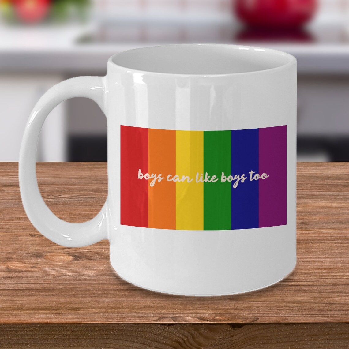 Gay Coffee Mug Boys Can Like Boys Too Inspirational LGBT - Etsy