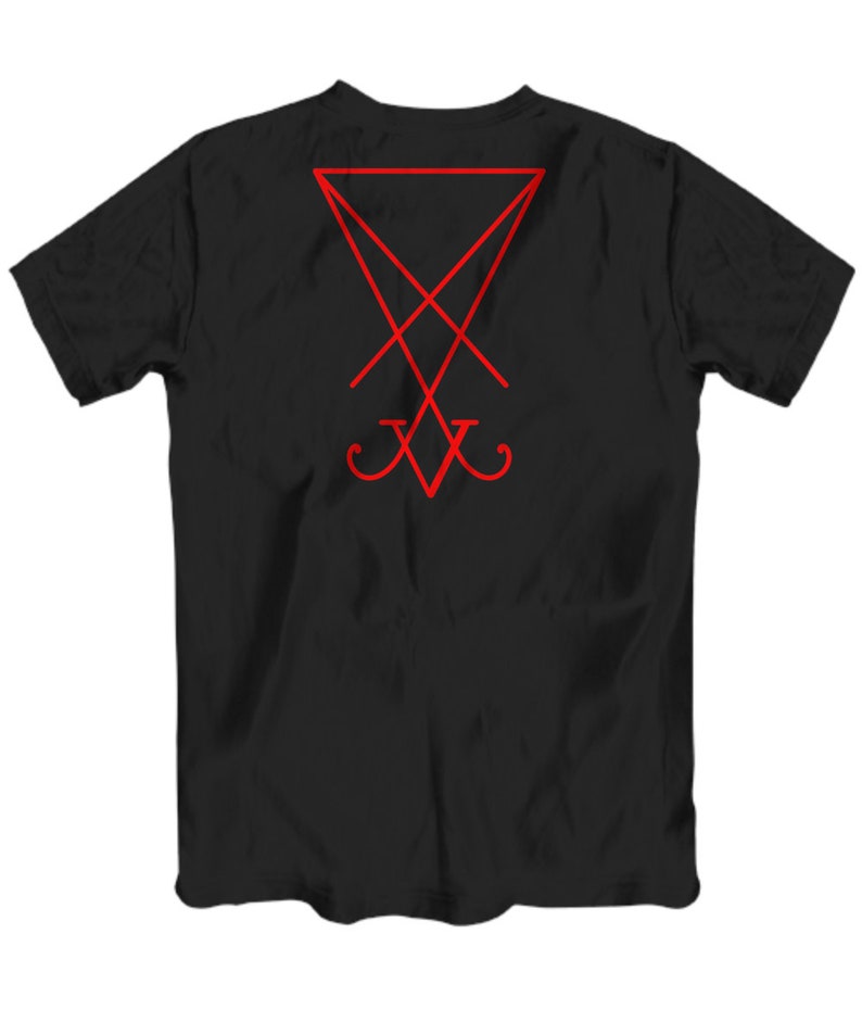 Esoteric shirt Satanic goat head Baphomet and Lucifer sigil | Etsy