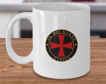Knights Templar Coffee Mug Jerusalem Cross Symbol Masonic - Etsy