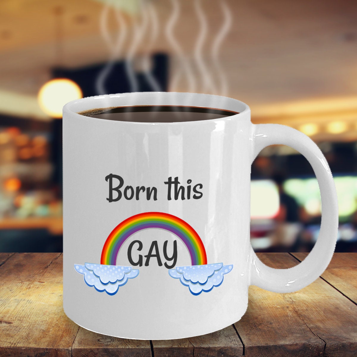 Lgbt Pride Coffee Mug Born This Gay Funny Rainbow Lesbian Etsy