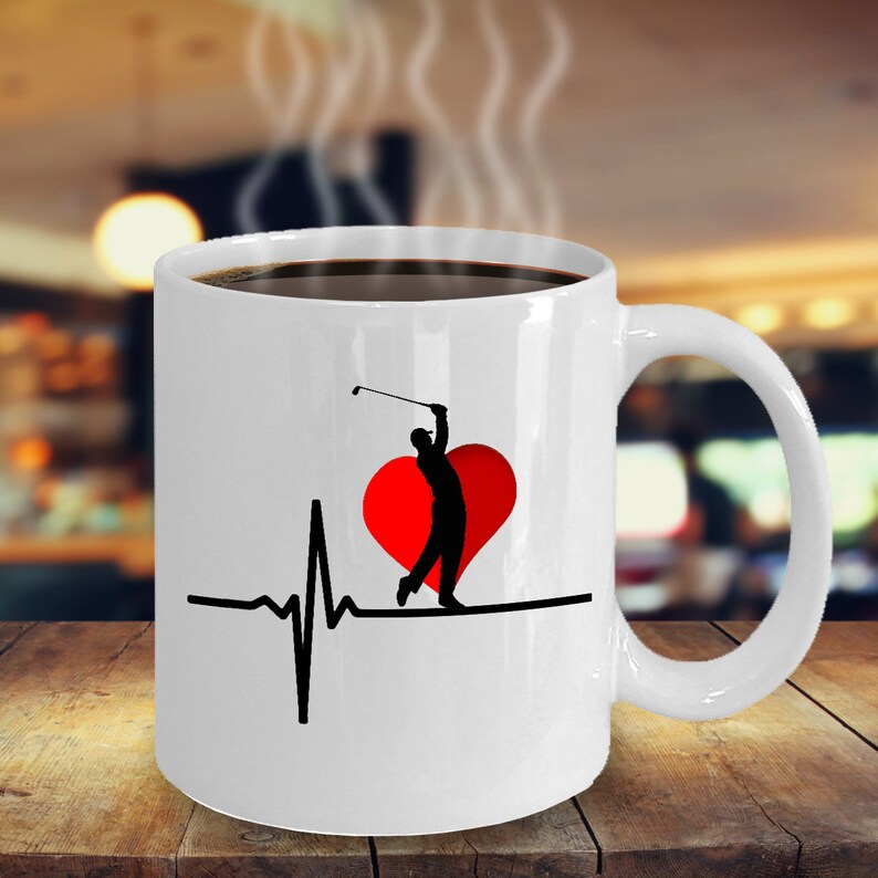 Golf Coffee Mug - Golfer Heartbeat - Golf Gifts for Men - Funny Golf ...