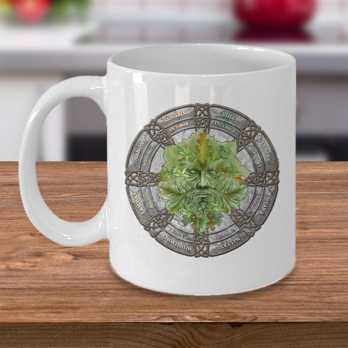 Wicca Pagan Coffee Mug - Green Man Paganism Symbol Gifts - Celtic ...