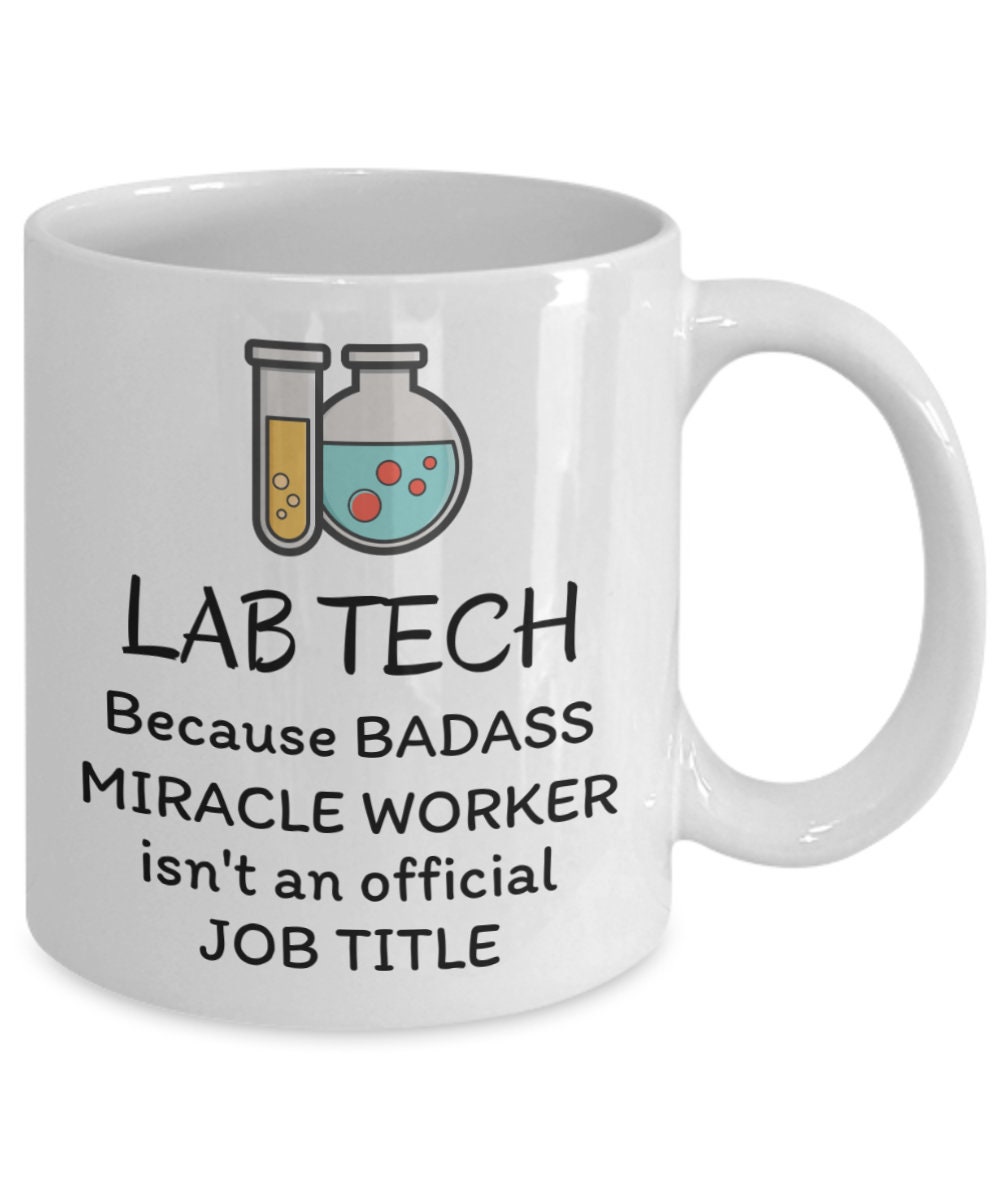 Laboratory technician mug gift Lab tech because badass | Etsy