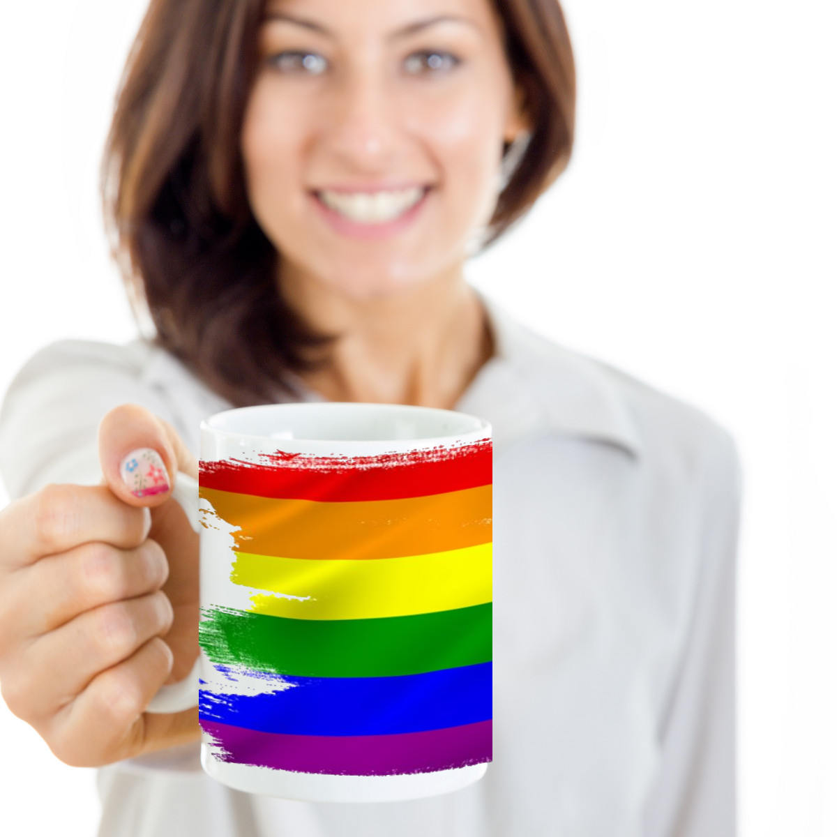LGBT Coffee Mug - Rainbow Full Wrap - Gay Lesbian Bi Transgender Tea ...
