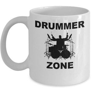 Funny Drum Mug - Drummer Zone - Drumming Music Lover Coffee Mug - Gift ...