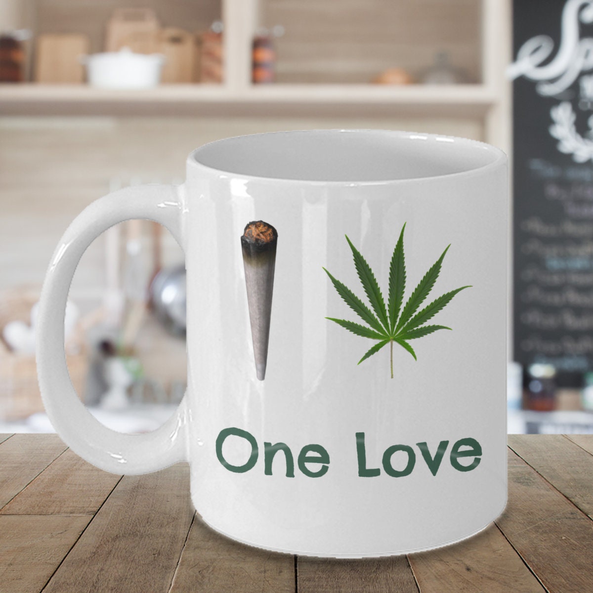 WEED Coffee Mug - One Plant One Love Reefer Leaf Cannabis Symbol ...