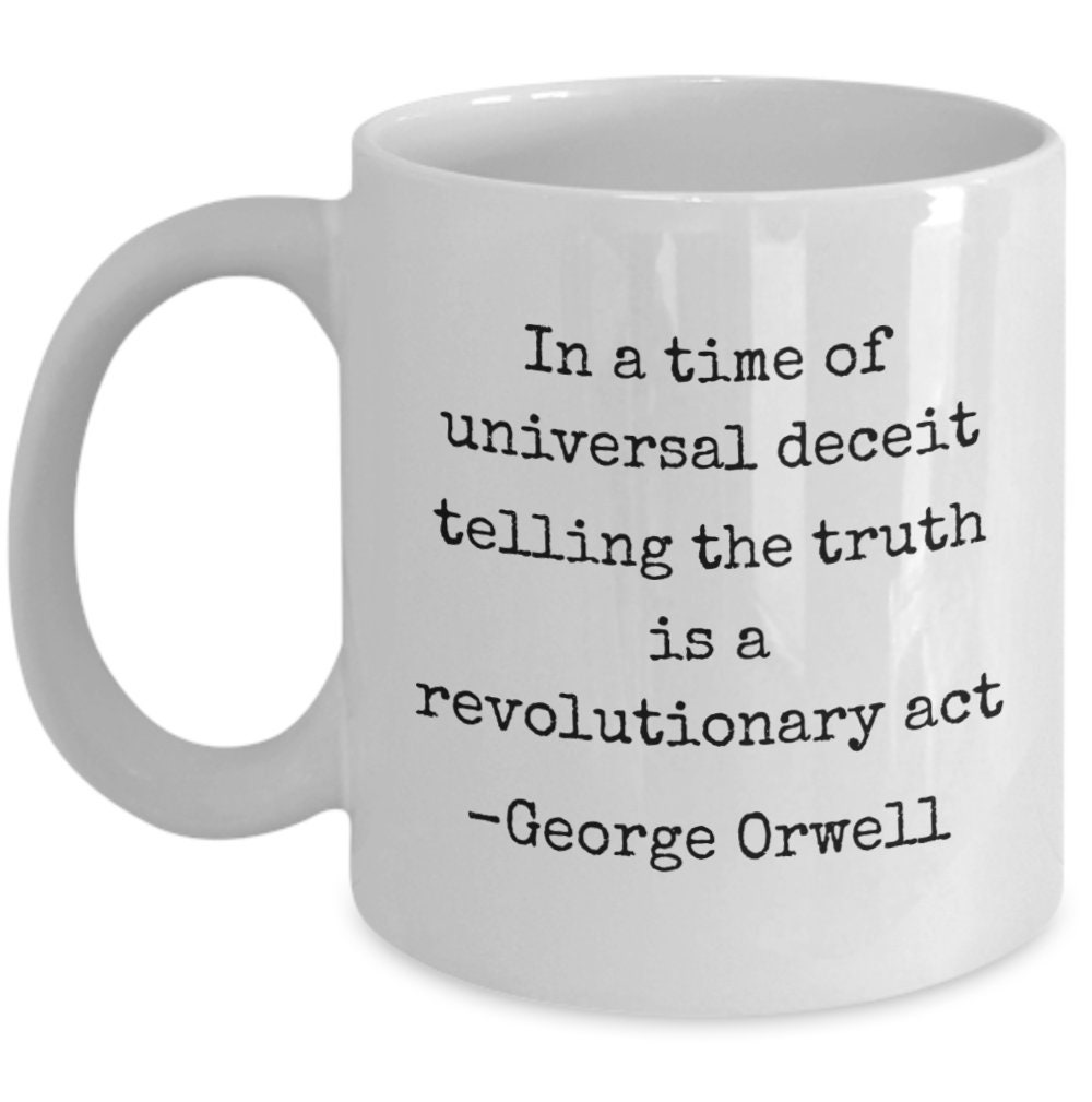 Book Themed Coffee Mug Truth is a Revolutionary Act 1984 - Etsy