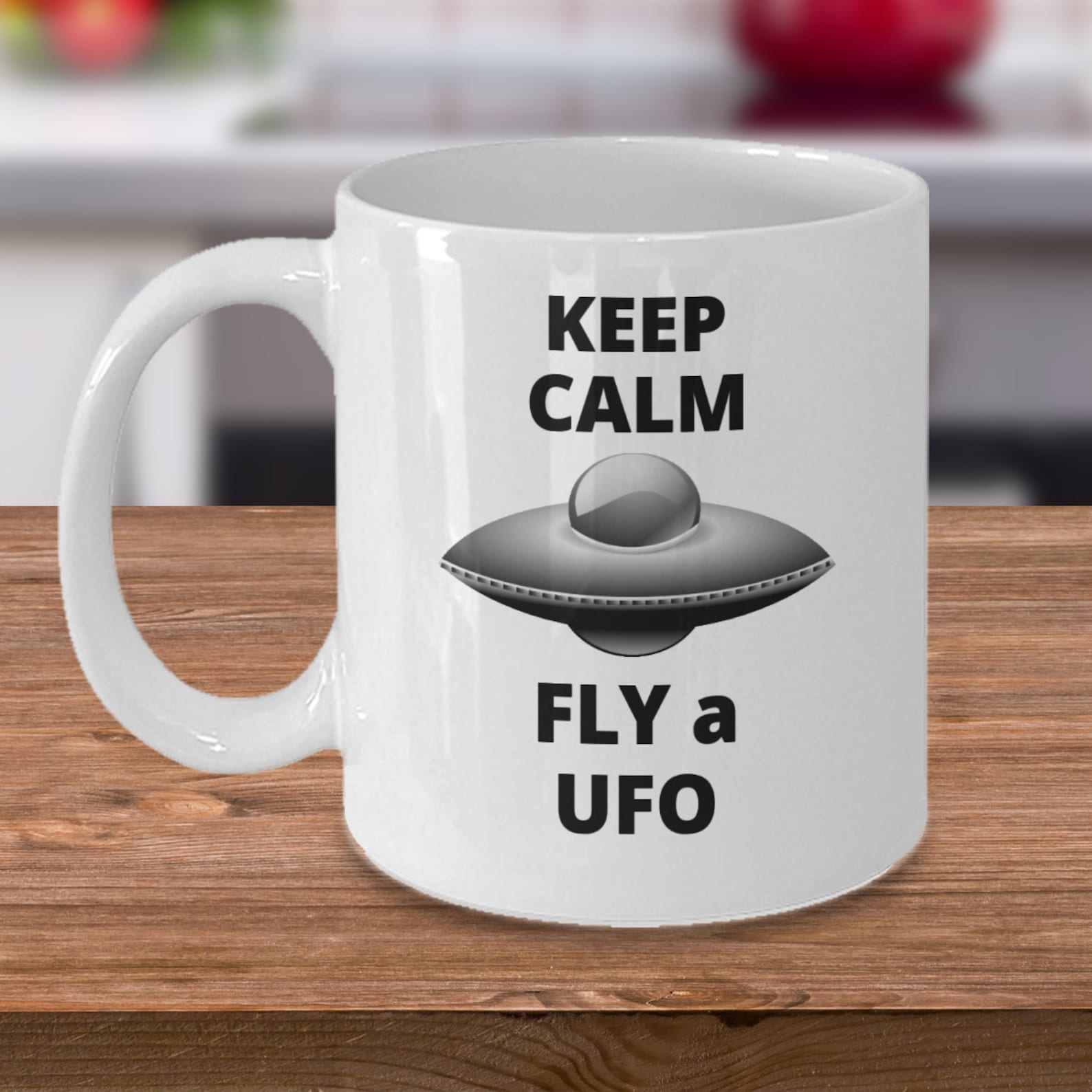 Flying Saucer Aliens Coffee Mug - Keep Calm and Fly a UFO - Funny Alien ...