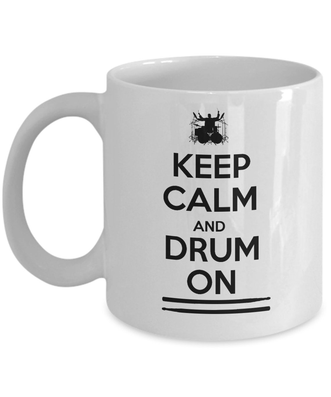 Music lover coffee mug Keep calm and drum on cool drummer | Etsy