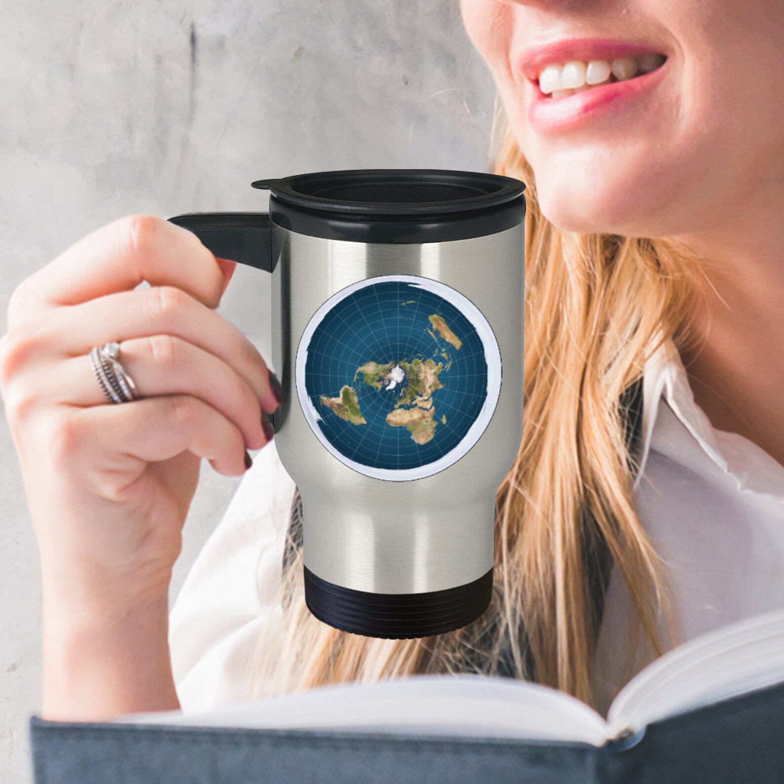 Flat Earth Map Symbol Travel Mug Zetetic Astronomy - Etsy