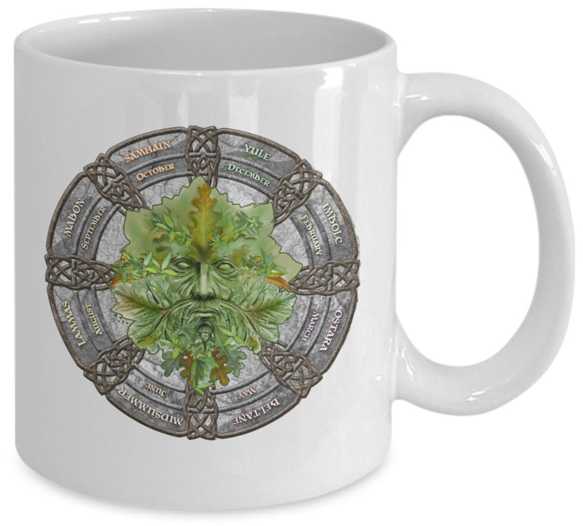 Wicca Pagan Coffee Mug - Green Man Paganism Symbol Gifts - Celtic ...