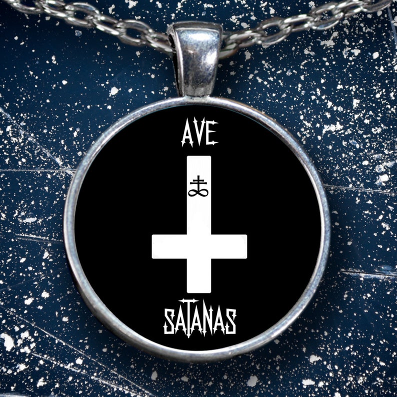 Esoteric necklace Ave Satanas Hail Satan Satanic 666 | Etsy