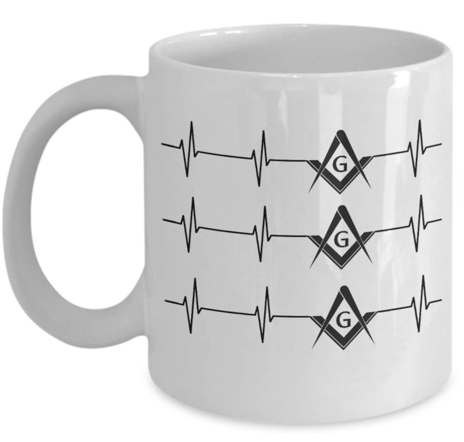 Freemason Coffee Mug - Masonic Heart Beat Cup - Masonic Gifts - Etsy