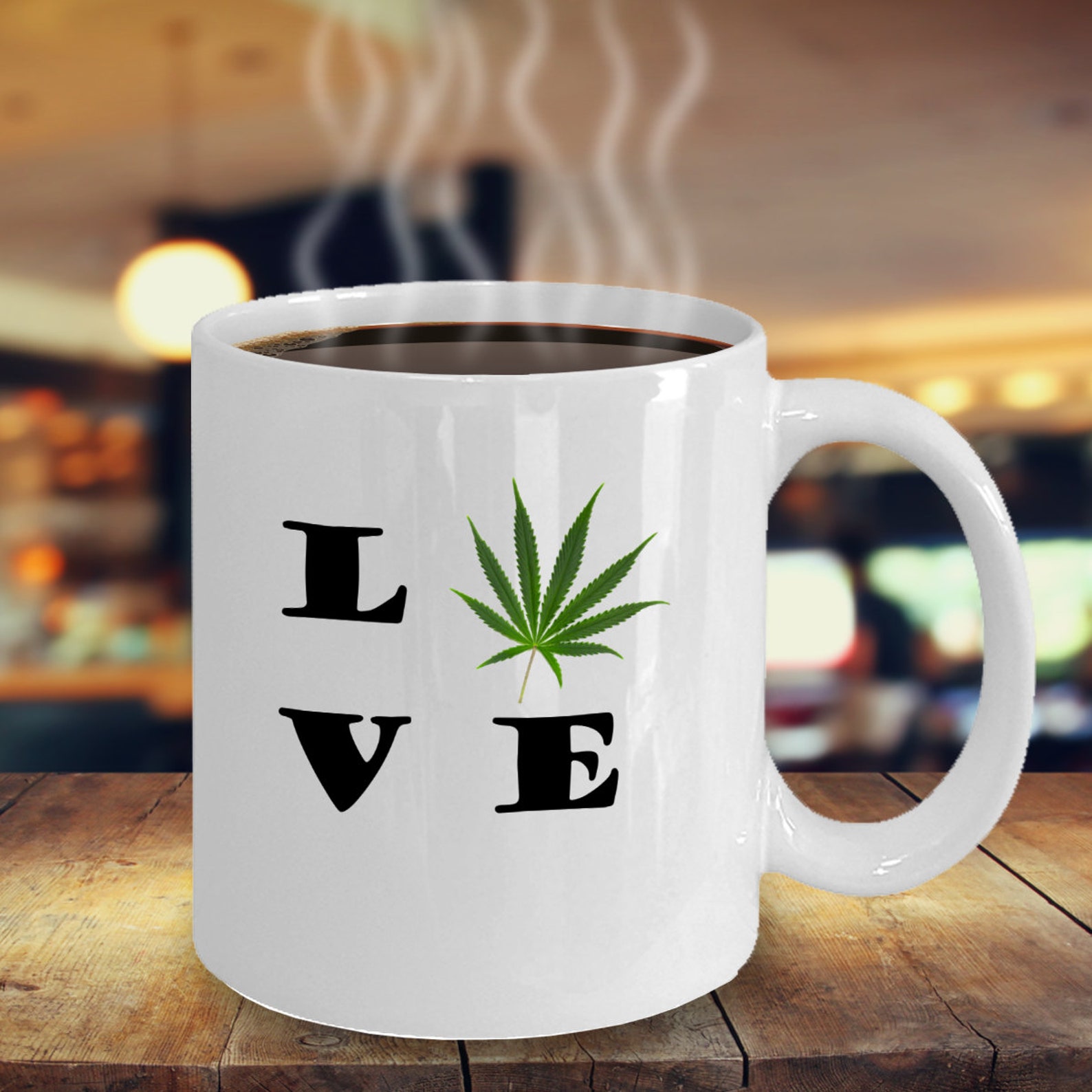 WEED coffee mug Love cannabis leaf stoners fun gifts | Etsy