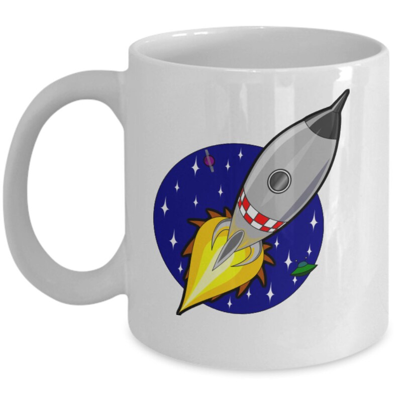 Rocket Space Ship Coffee Mug Space Travel Research Alien - Etsy