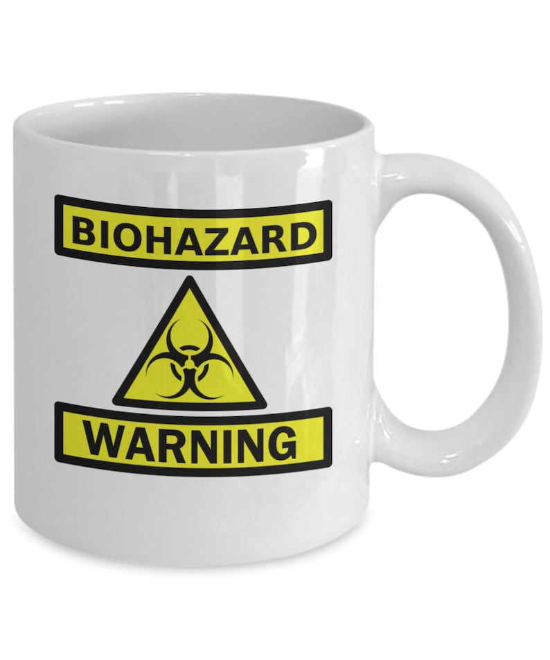 Toxic Biological Hazard Symbol Coffee Mug - Biohazard Warning - Funny ...