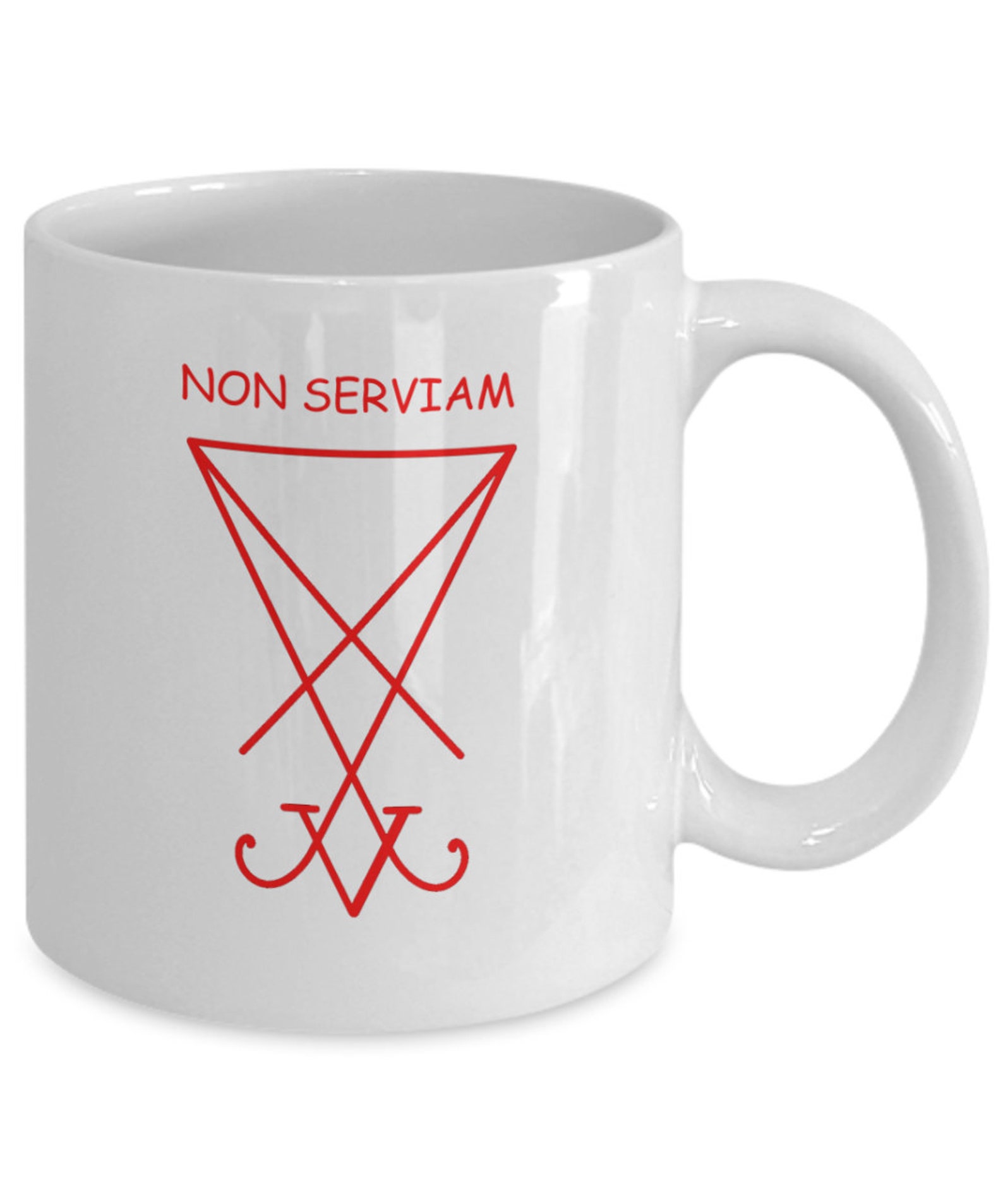 Esoteric Satanic Coffee Mug - Non Serviam Lucifer Sigil Seal Motto ...