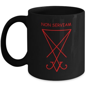 Esoteric Satanic Coffee Mug - Non Serviam Lucifer Sigil Seal Motto ...