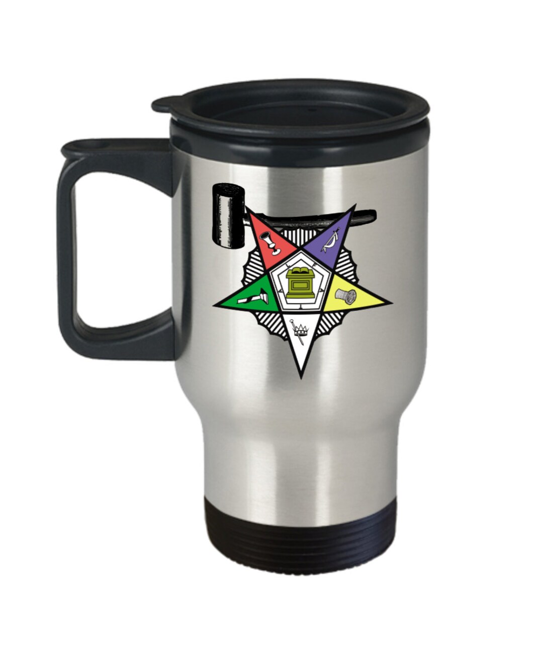 Masonic Travel Mug - Order of the Eastern Star Past Matron Gavel Symbol ...