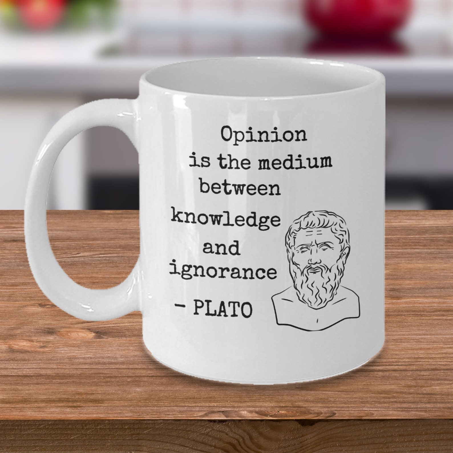 Philosophy coffee mug Opinion is the medium between | Etsy