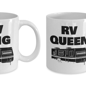Camping Coffee Mug Couples Gift Set RV King Queen Funny Campers Gifts ...