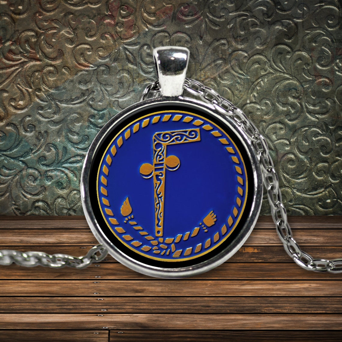 Freemason Necklace Masonic Symbol Tubal Cain Tubal Cane | Etsy