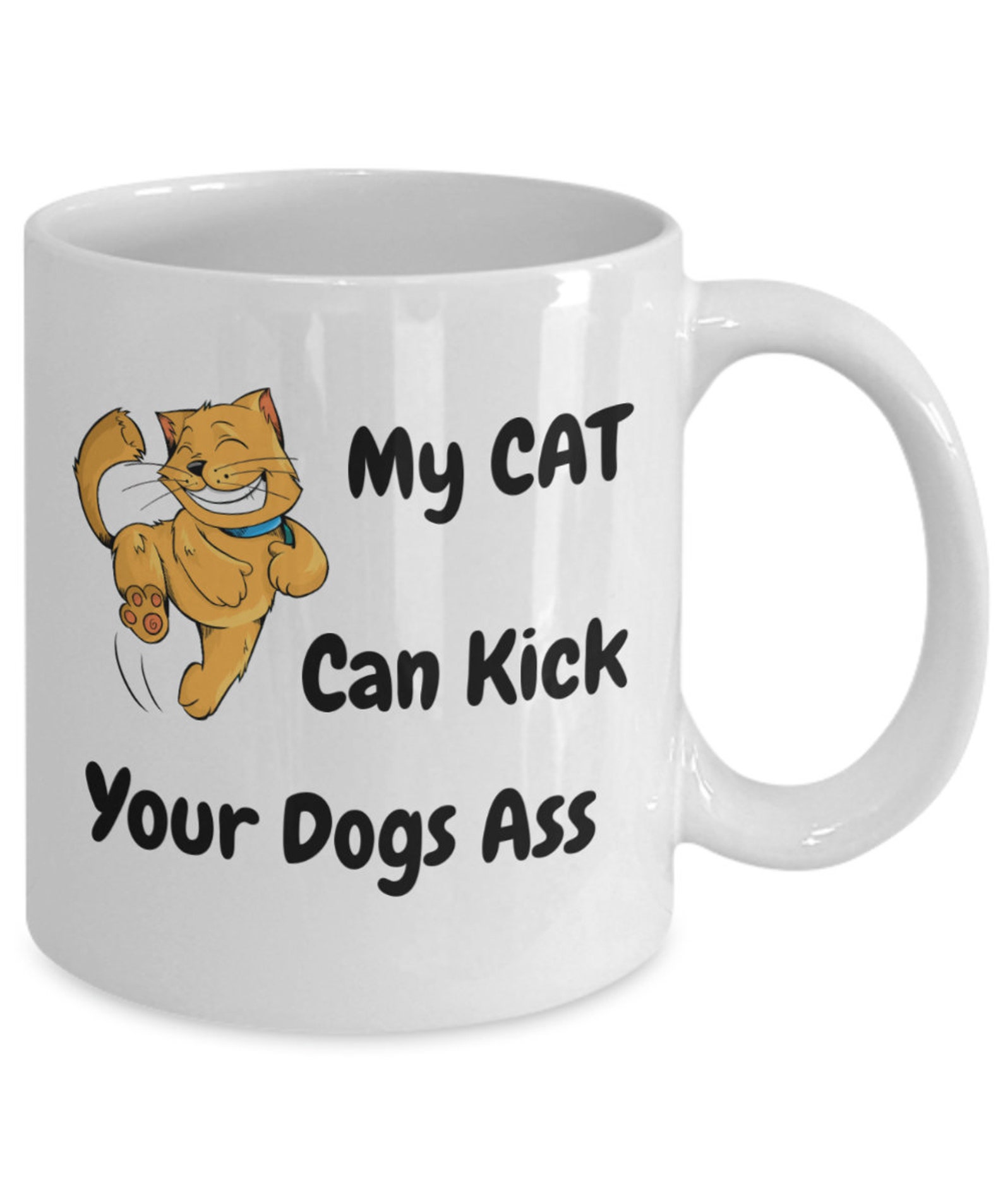 Crazy Cat Lady Coffee Mug Gift My Cat Can Kick Your Dogs Ass - Etsy
