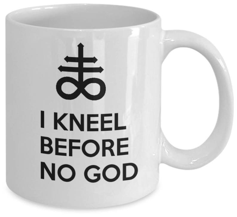 Satan mug I kneel before no god leviathan cross symbol | Etsy