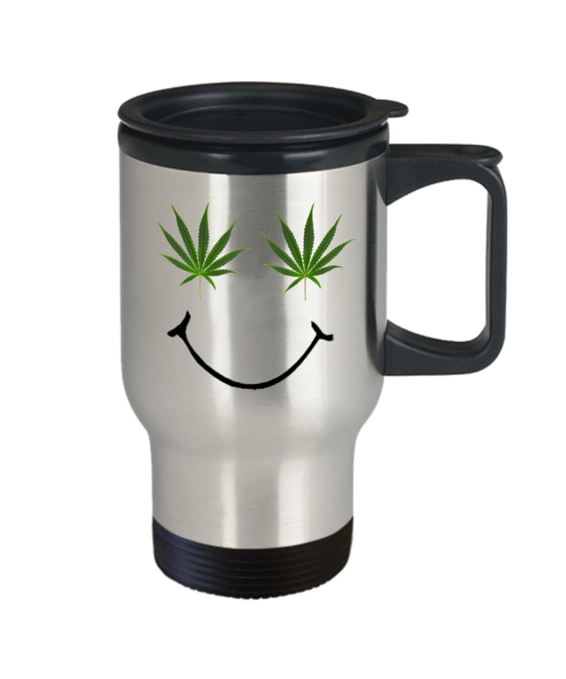 Cannabis Travel Mug Smiley Weed Face Funny Gag Marijuana | Etsy