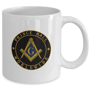 Freemason Coffee Mug - Prince Hall Worldwide PHA Symbol Cup - Masonic ...