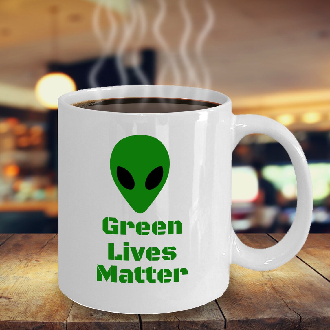 UFO Alien Coffee Mug Green Lives Matter I Believe Flying - Etsy