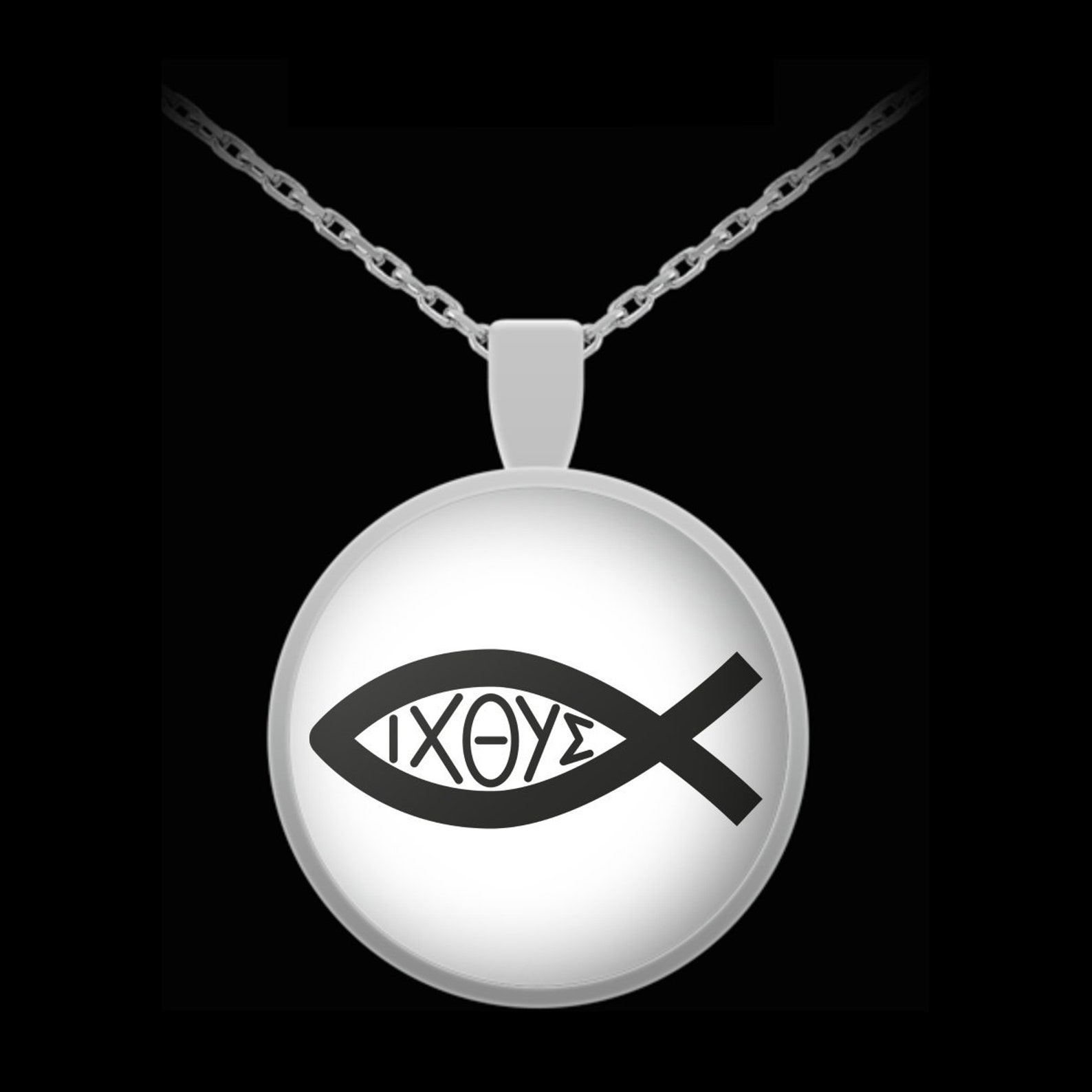 Christianity Necklace Ichthys Christian Fish Symbol Early | Etsy