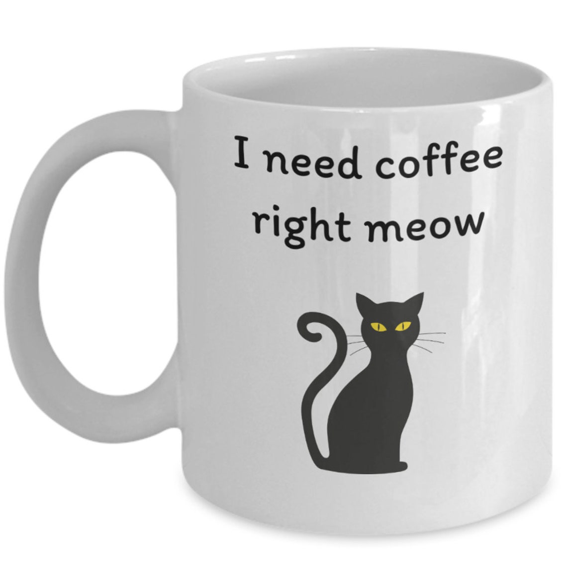 I Need Coffee Right Meow Funny Cat Lover Mug Gift Grumpy | Etsy