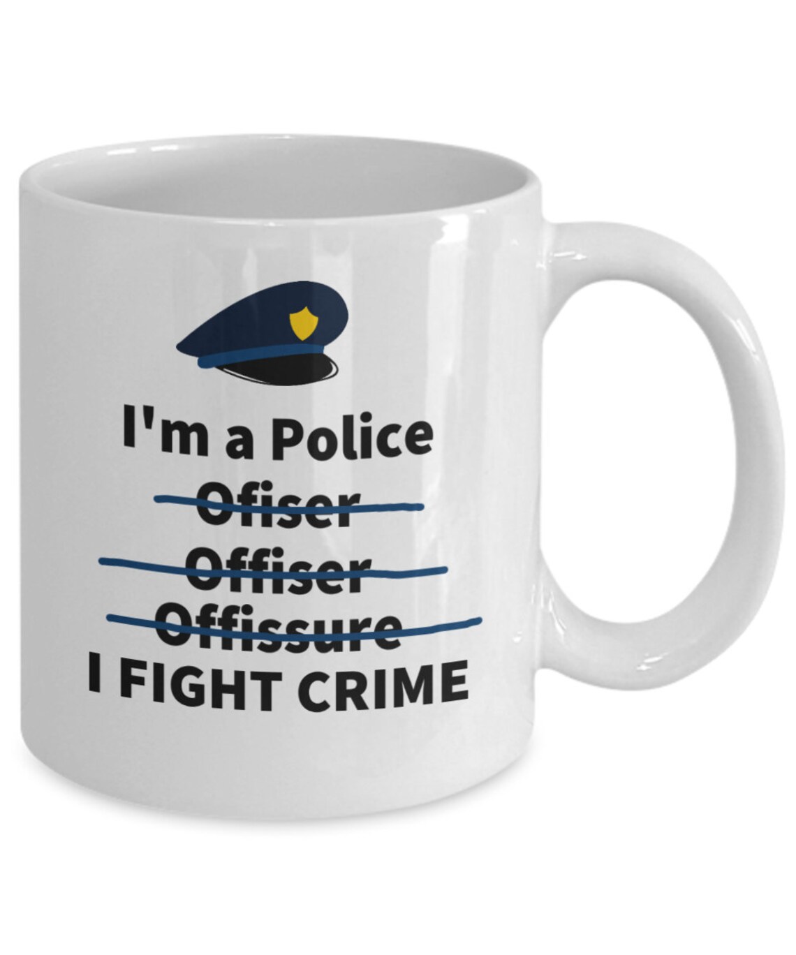 I Fight Crime Funny Police Officer Coffee Mug Hilarious | Etsy