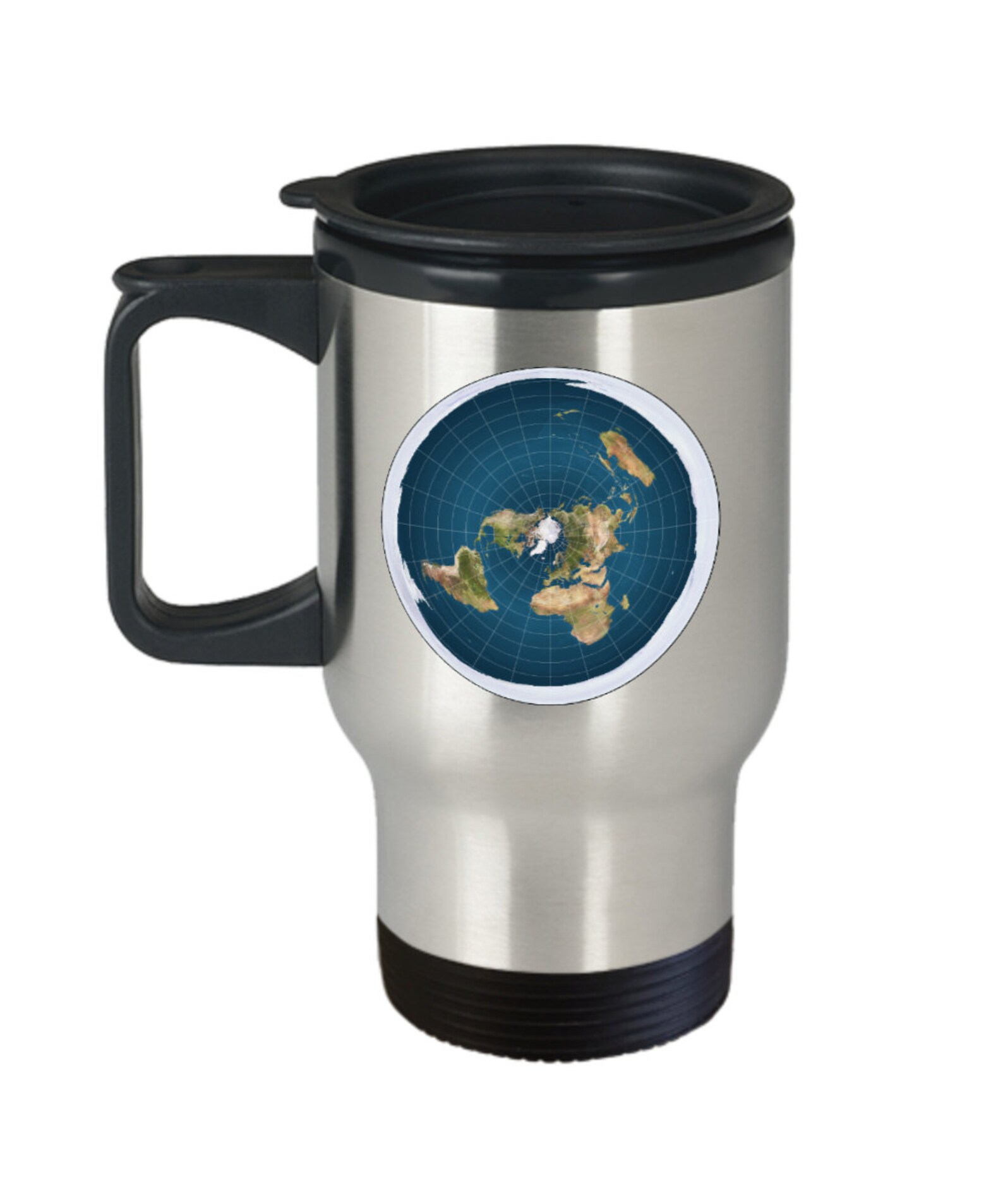 Flat Earth Map Symbol Travel Mug Zetetic Astronomy - Etsy